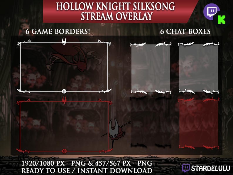 Hollow Knight: Silksong Stream Overlays - Customizable DIY - Twitch ...