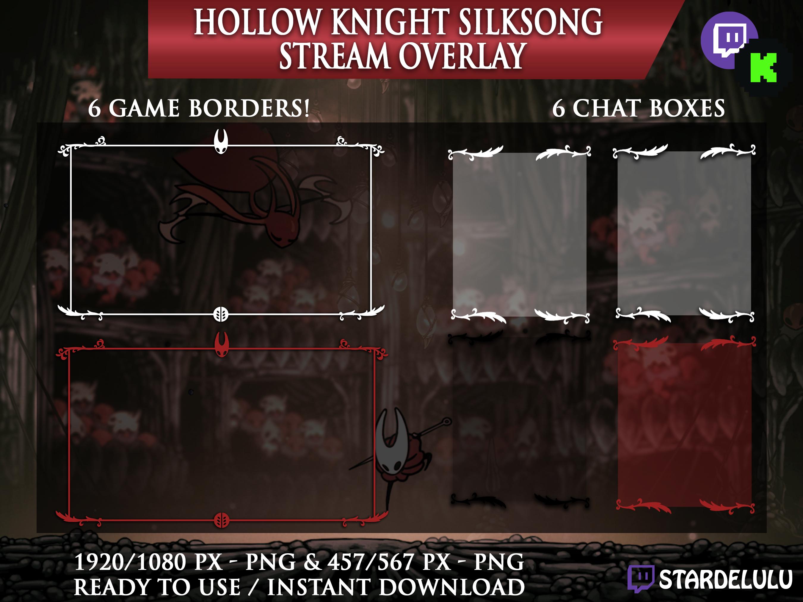 Hollow Knight: Silksong Stream Overlays - Customizable DIY - Twitch ...