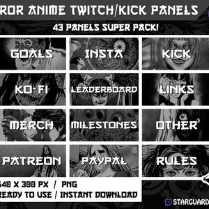 Stream Horror Anime Panels - 43 Panels - Dark Manga Twitch/kick Panels ...