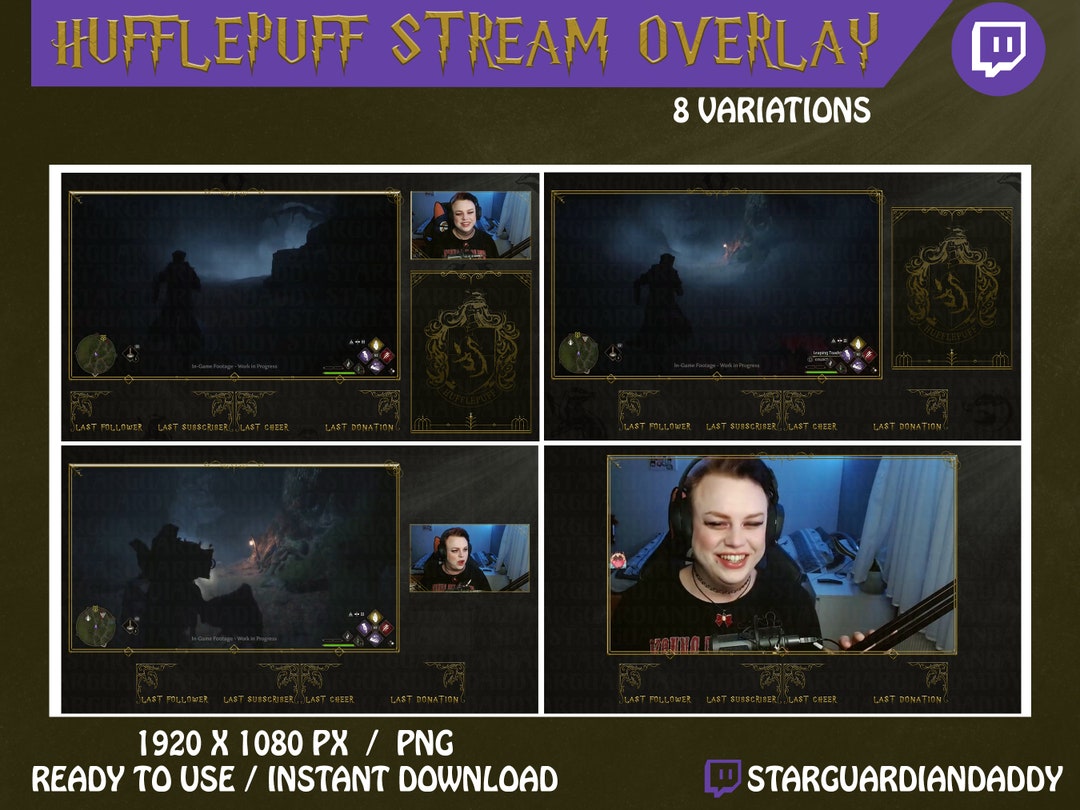 Hufflepuff Themed Stream Overlay - Hogwarts Legacy - Harry P Layout ...