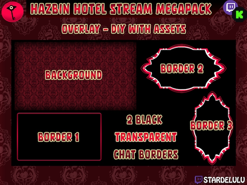Hazbin Hotel Stream Pack - Over 200+ Assets! Animated Twitch/kick ...