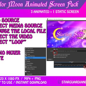 Sailor Moon Theme Twitch/kick Animated Stream Screen Pack With SFX ...