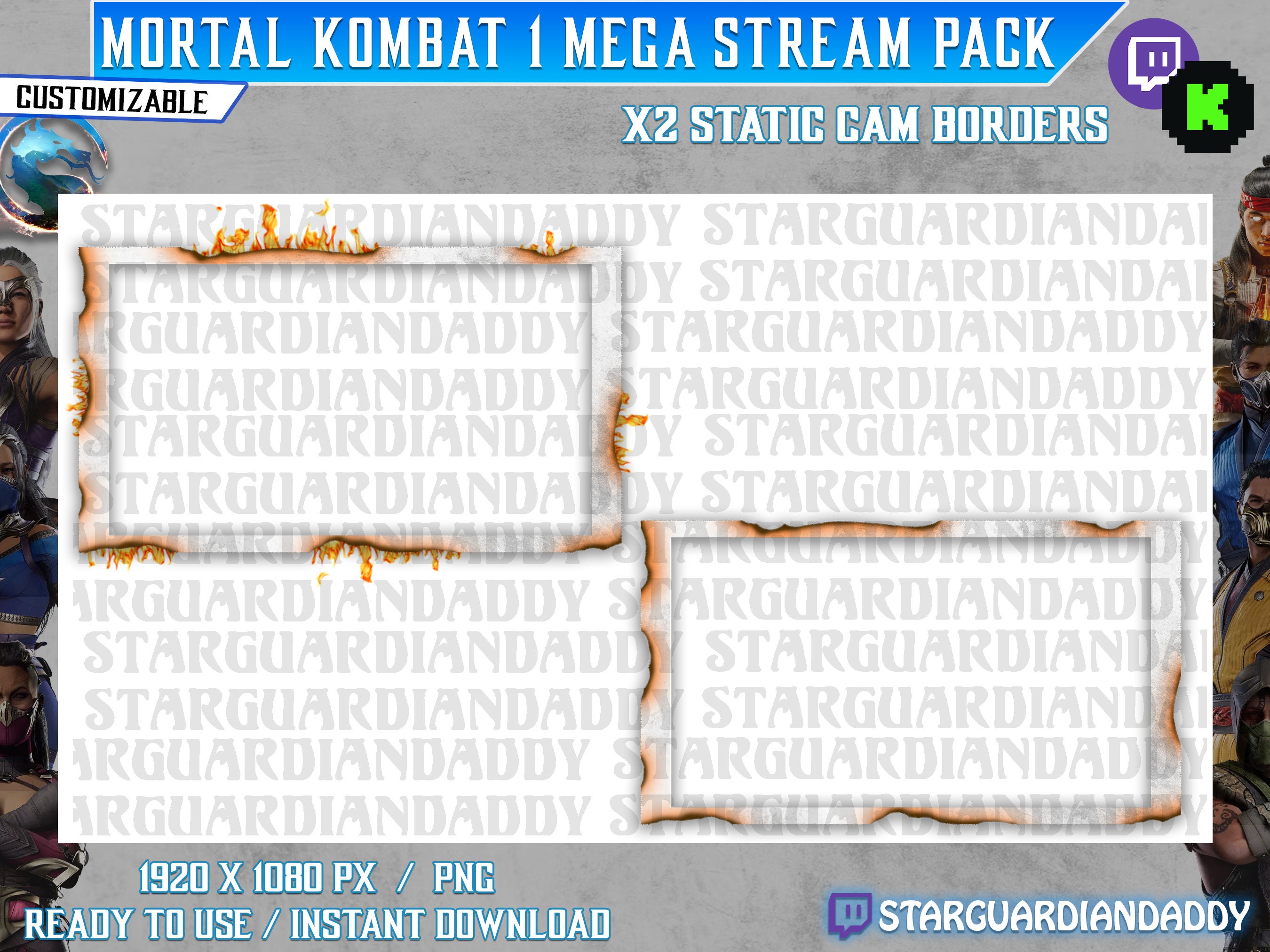 Mortal Kombat 1 Stream Mega Pack . Over 80 Assets, Animated Twitch/kick ...