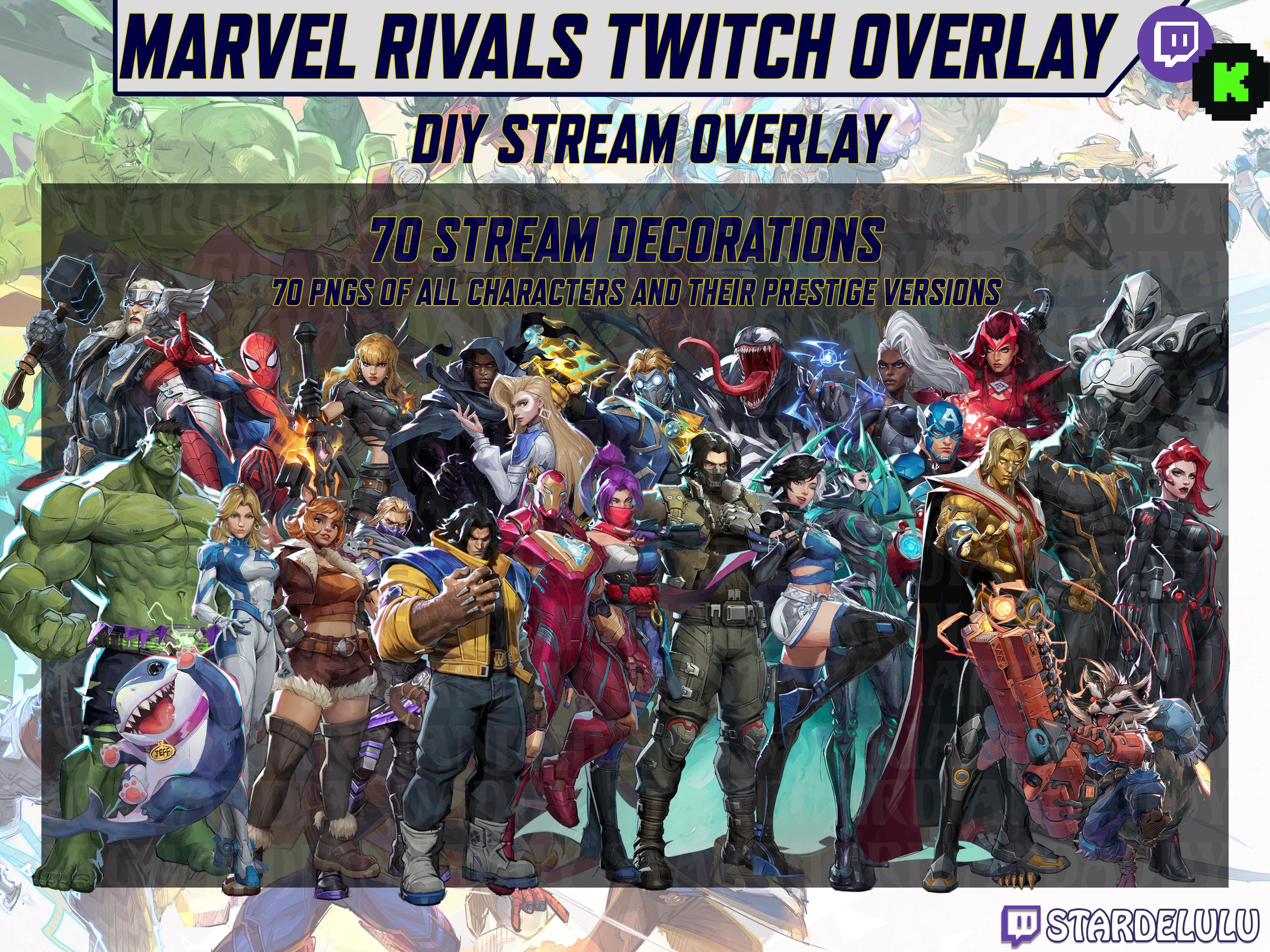 Marvel Rivals Stream Overlays - Customizable DIY - 5 Versions - Twitch ...