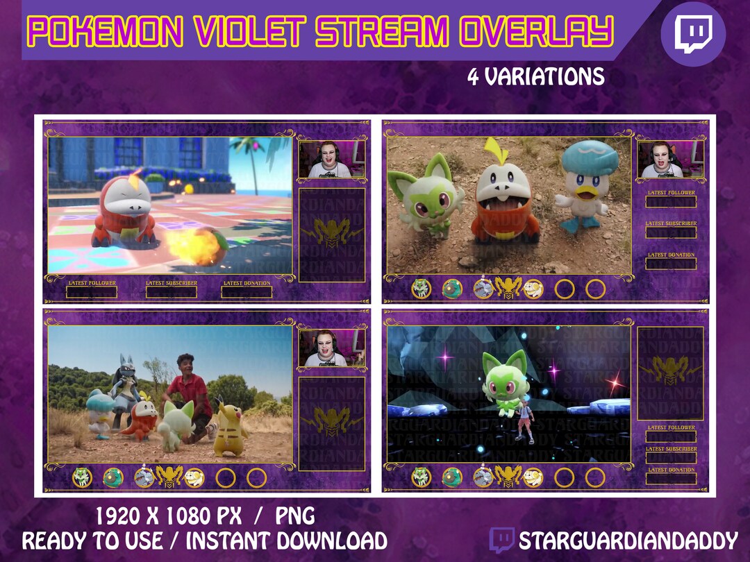 Pokemon Violet Theme - Twitch / Youtube Overlay - Stream Overlay ...