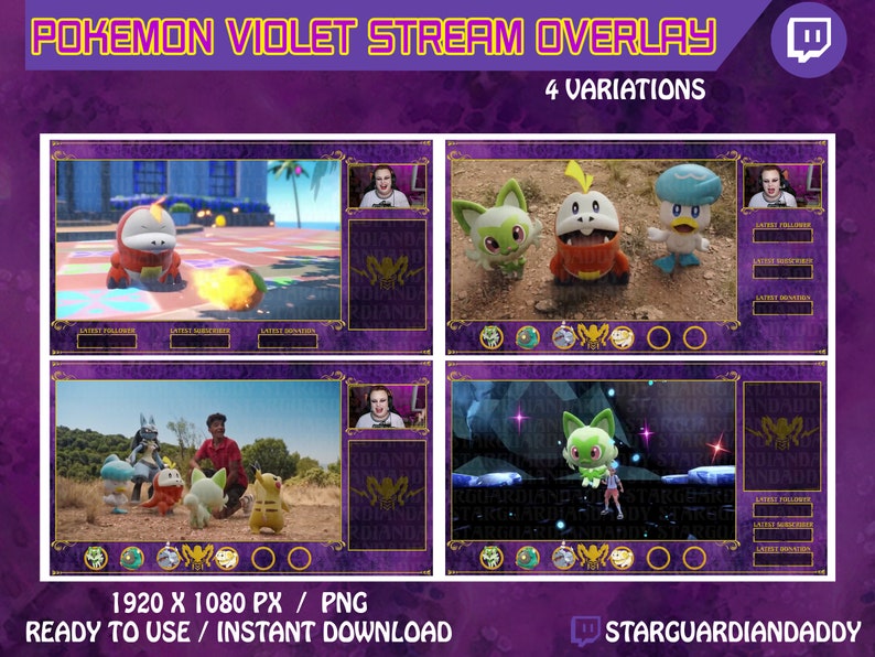 Pokemon Violet Theme - Twitch / Youtube Overlay - Stream Overlay ...