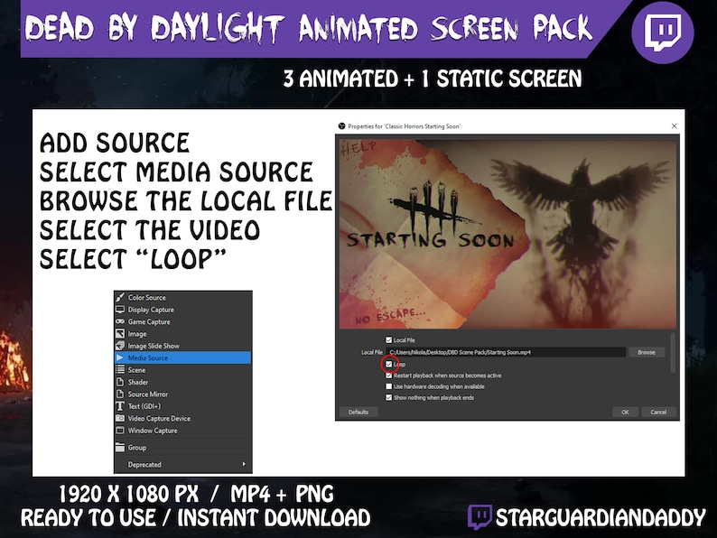 Dead by Daylight Killer/survivor DBD Theme Twitch Animated Stream ...