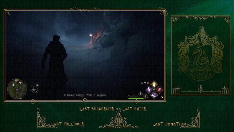 Slytherin Themed Stream Overlay - Hogwarts Legacy - Harry P Layout ...