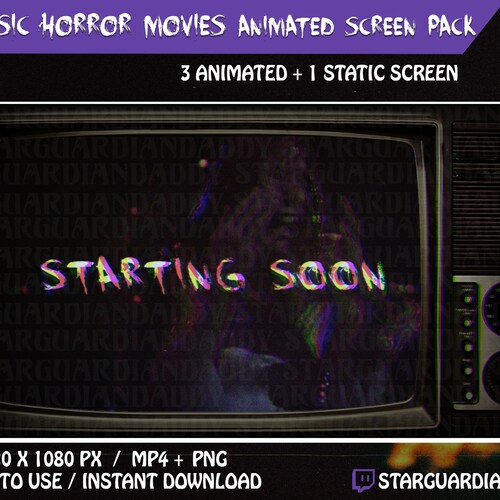 Classic Horror Movies Old Retro TV Twitch Animated Stream - Etsy