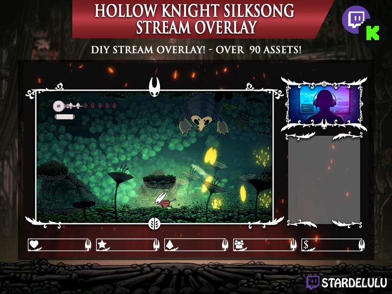 Hollow Knight: Silksong Stream Overlays - Customizable DIY - Twitch ...