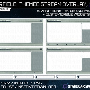 Starfield Stream Overlays X24 - Customizable - 6 Variations - Twitch ...