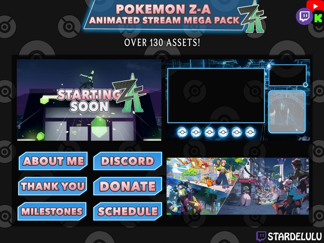Pokémon Legends Z-A Animated Stream MEGA PACK - Over 130+ Assets ...