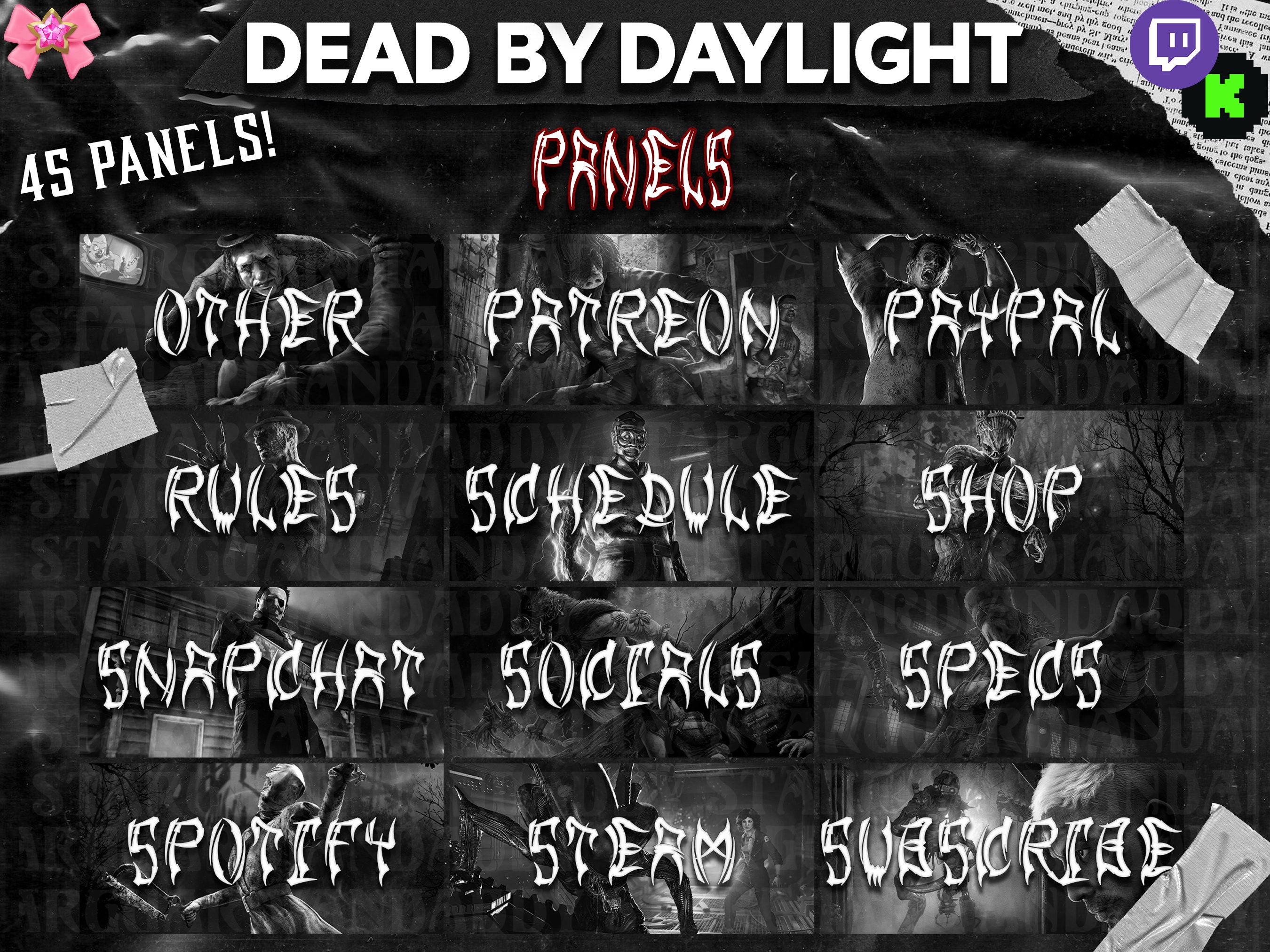 Dead by Daylight - 45 Panels - Killer/survivor - DBD Theme - Horror ...