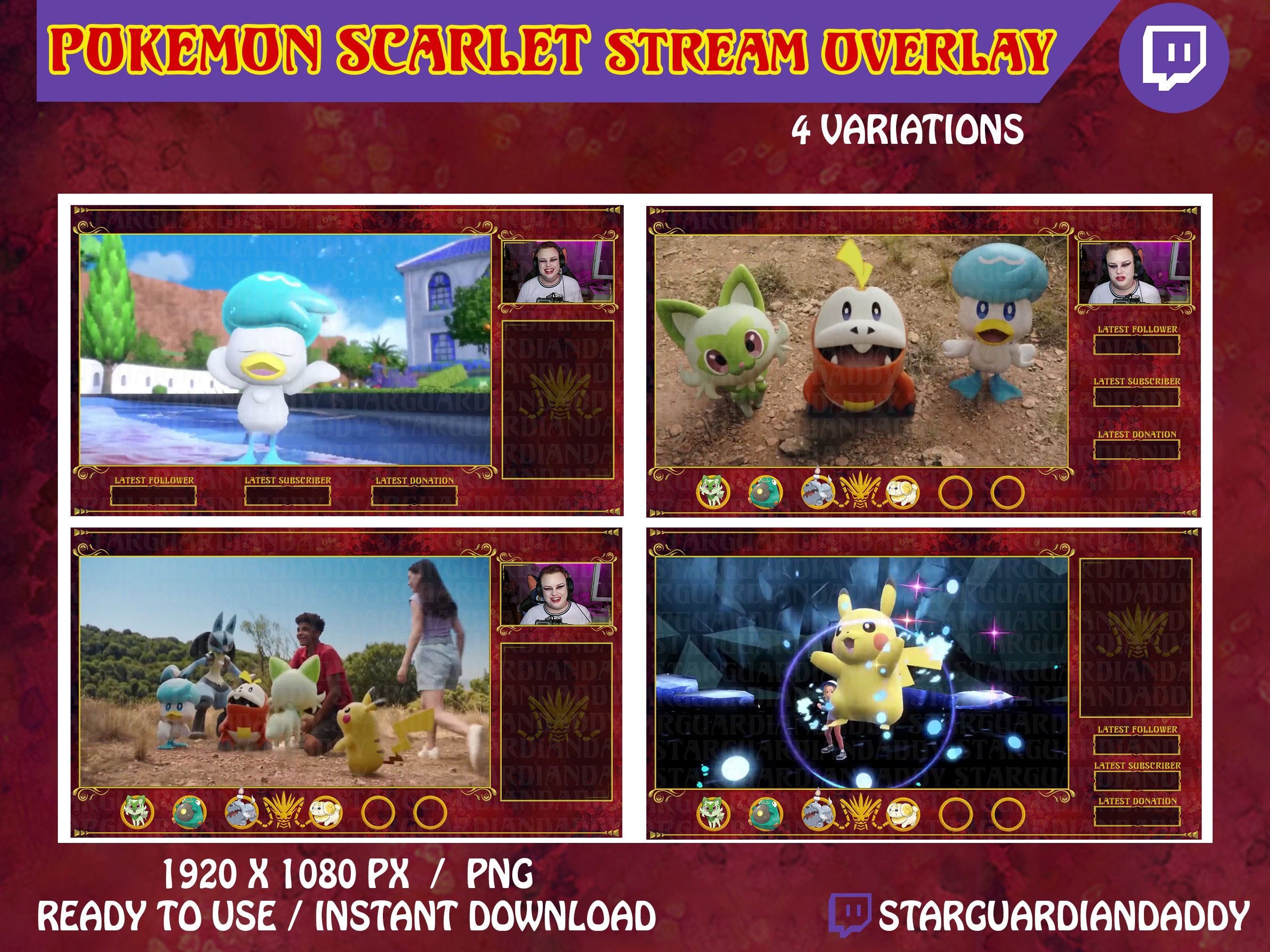 Pokemon Scarlet Theme - Twitch / Youtube Overlay - Stream Overlay ...