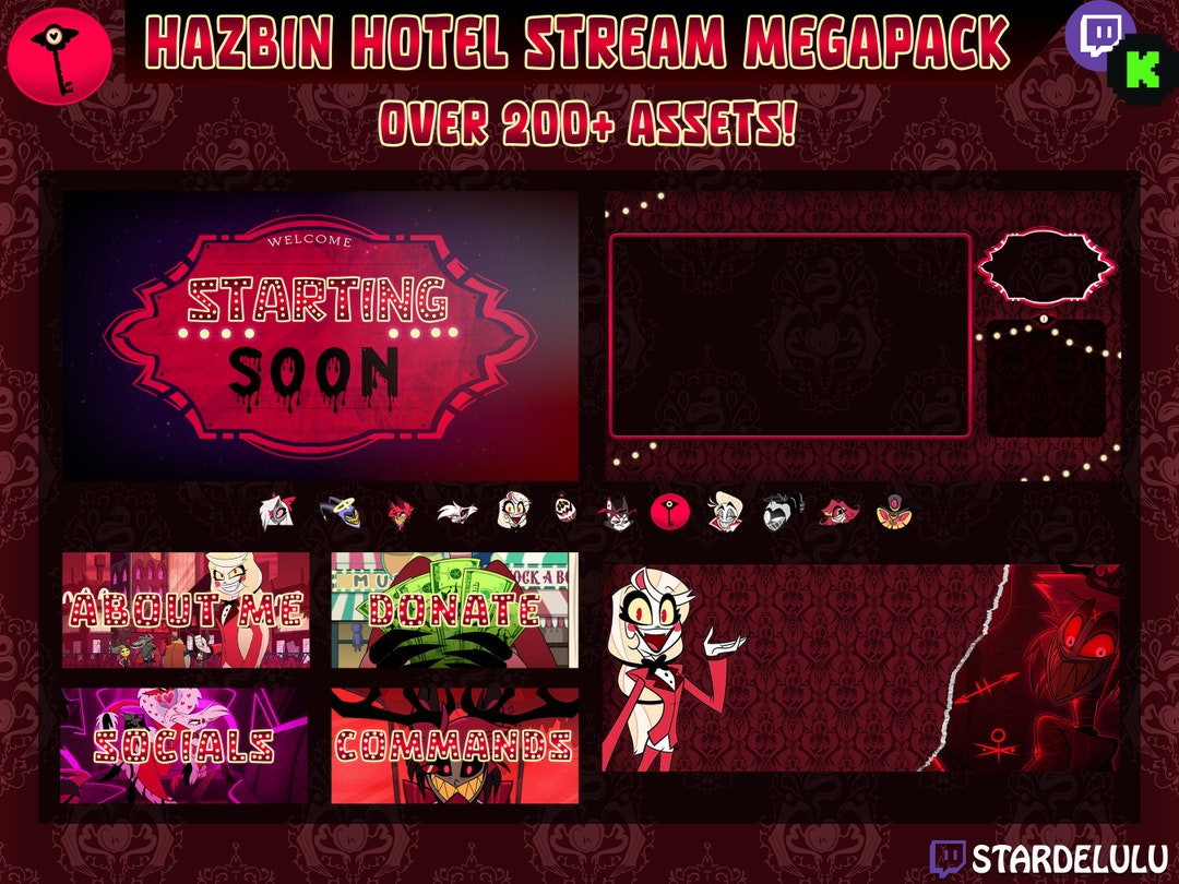 Hazbin Hotel Stream Pack - Over 200+ Assets! Animated Twitch/kick ...