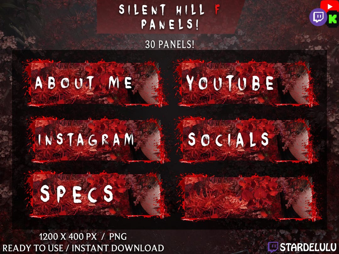 Silent Hill F Panels Pack! 30 Panels - Dark Horror Twitch/kick Panels ...