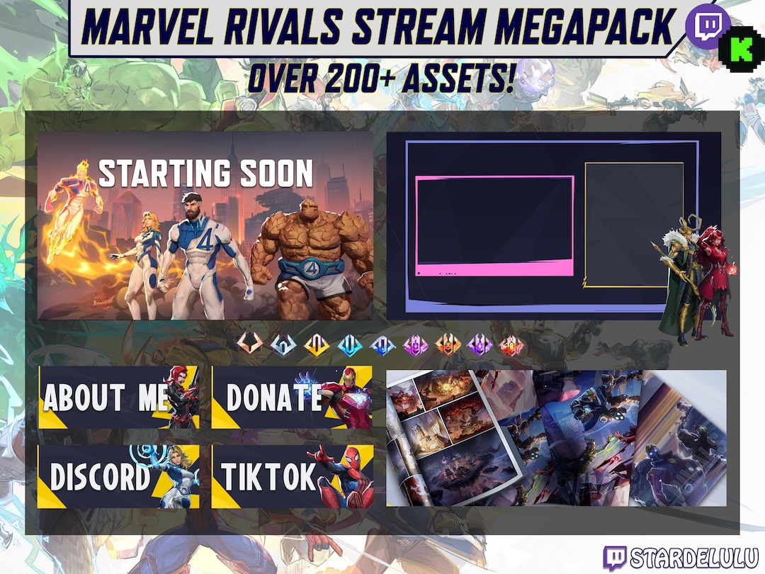 Marvel Rivals Stream Pack - Over 200+ Assets! Animated Twitch/kick ...