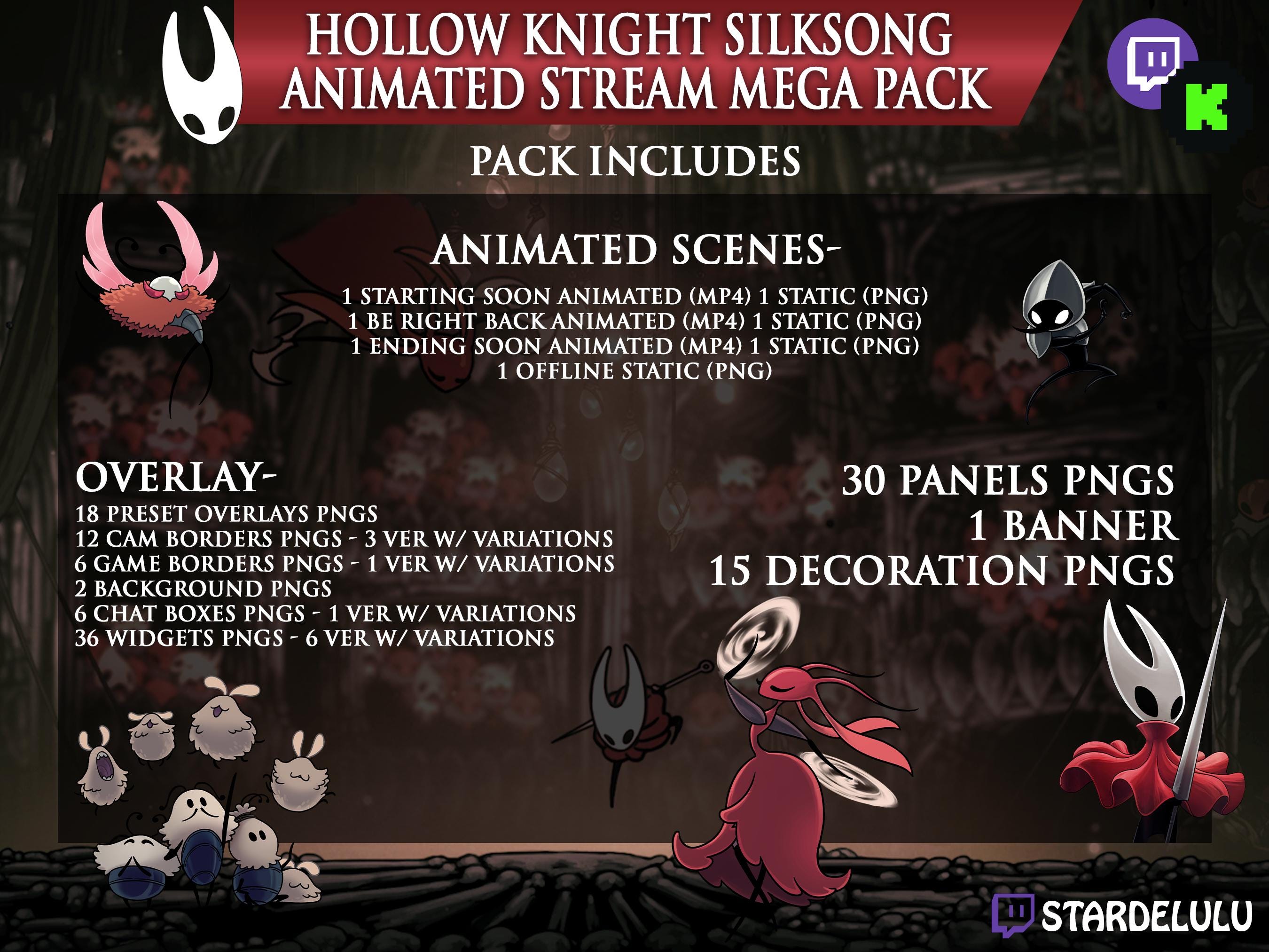 Hollow Knight: Silksong Animated Stream MEGA PACK - Over 130+ Assets ...