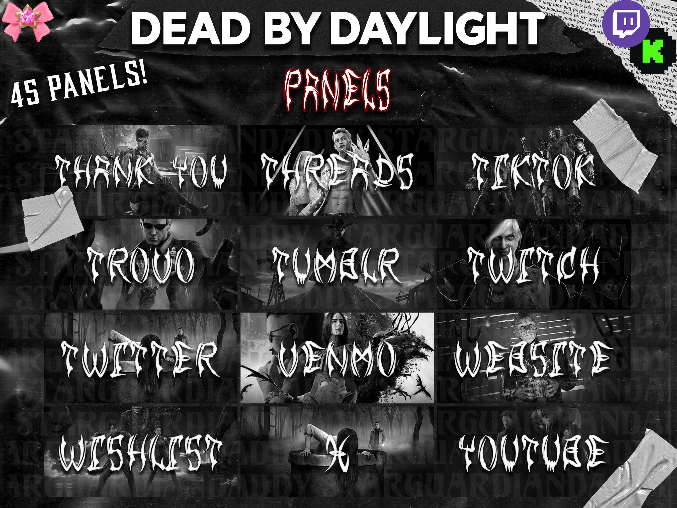 Dead by Daylight - 45 Panels - Killer/survivor - DBD Theme - Horror ...