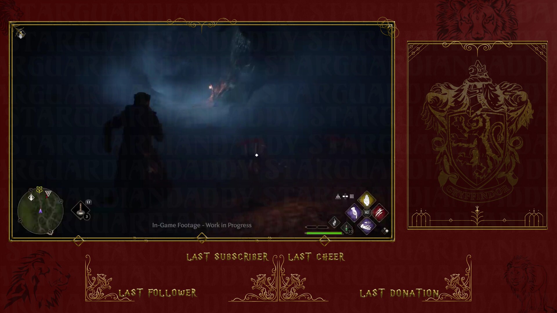 Gryffindor Themed Stream Overlay - Hogwarts Legacy - Harry P Layout ...
