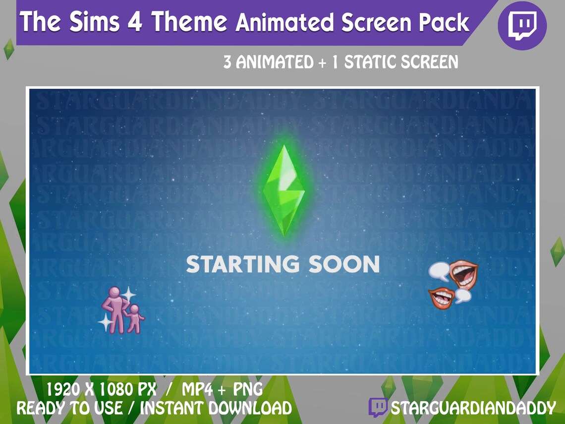 The Sims 4 Loading Screen Theme - Twitch Animated Stream Screen Pack ...