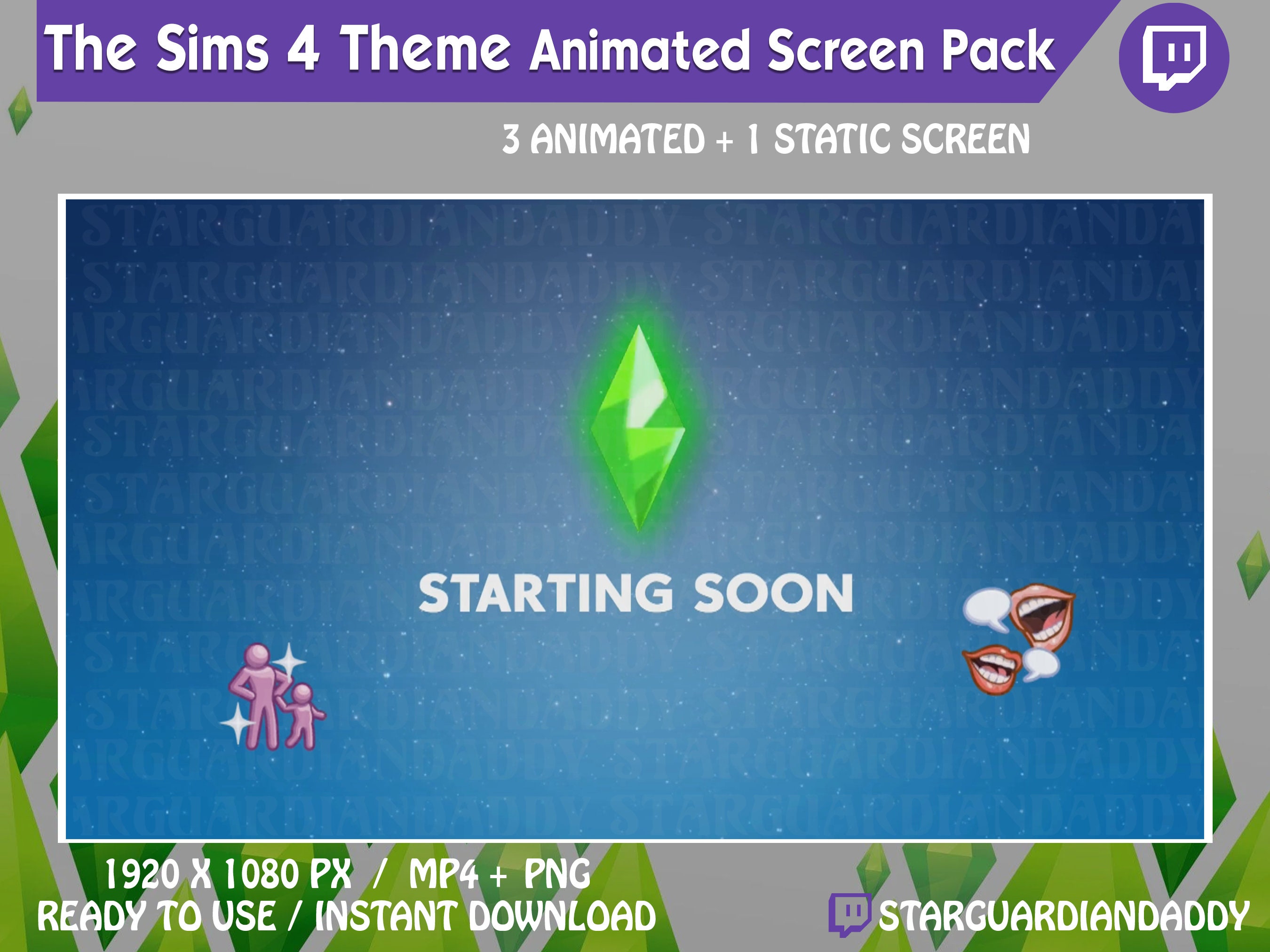 The Sims 4 Loading Screen Theme - Twitch Animated Stream Screen Pack ...