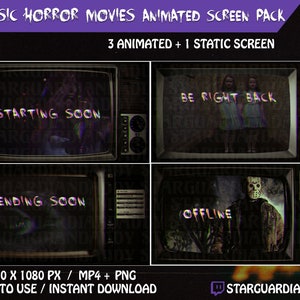 Classic Horror Movies - Old Retro TV - Twitch Animated Stream Screen ...