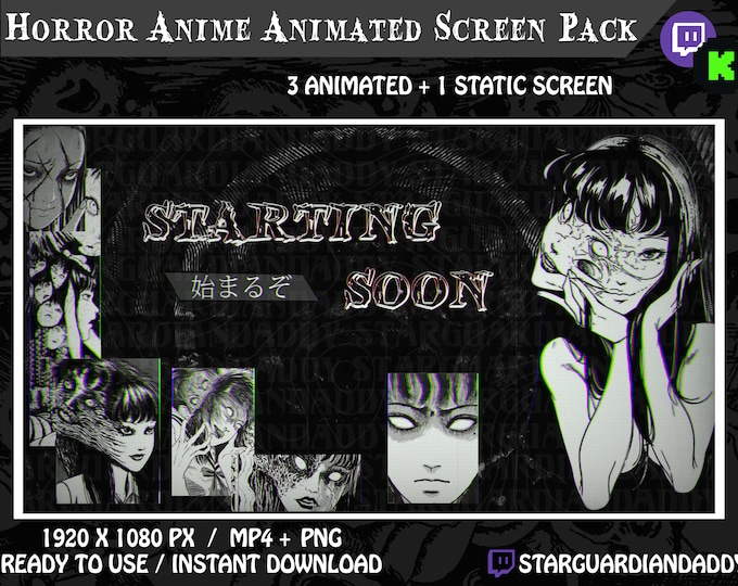 Dark Horror Anime Manga Junji Ito Twitch & Kick Animated Stream Screen ...