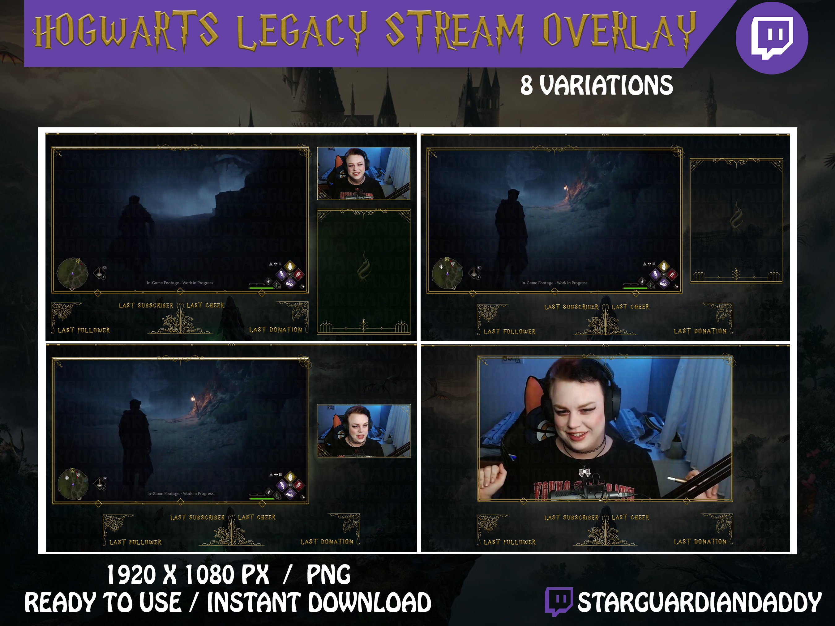 Hogwarts Legacy Themed Overlay - Harry P Layout - Twitch / Youtube - Etsy