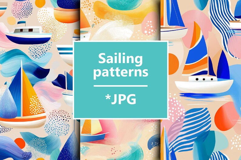 Seamless Sailing Boat Patterns | Coastal Nursery & Kids Room Wallpaper ...