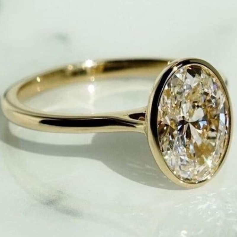 Bezel Set Ring - Etsy