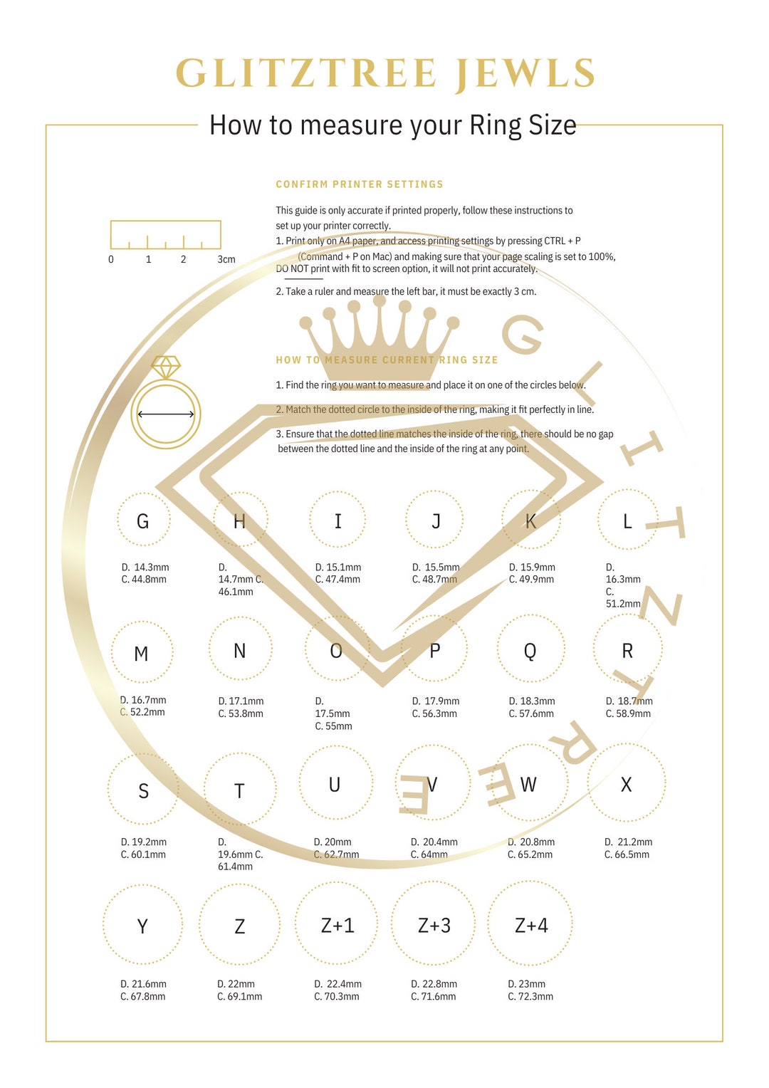 Printable Ring Sizer Ring Size Finder Ring Size Measuring Tool Ring ...