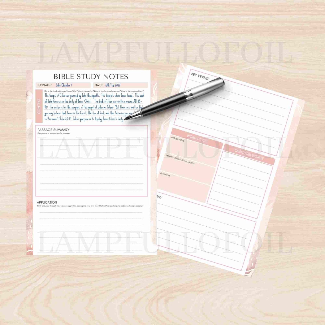 Bible Study Printable Bible Chapter Summary INSTANT DOWNLOAD - Etsy