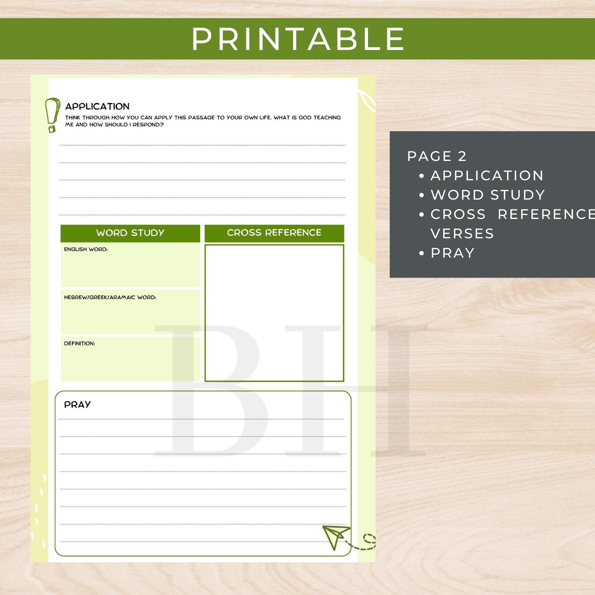 Kids Bible Study Printable, Bible Chapter Summary, INSTANT DOWNLOAD ...