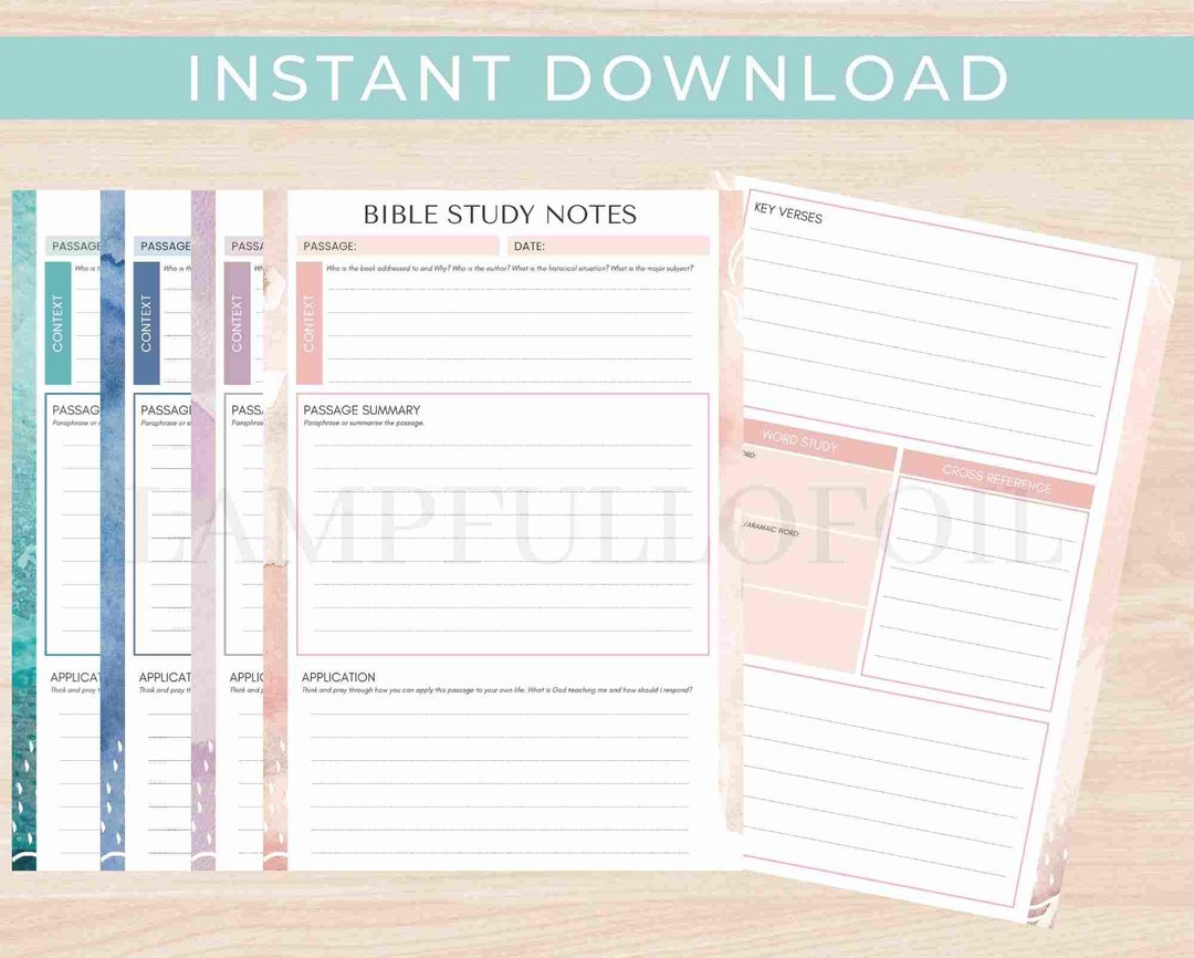 Bible Study Printable, Bible Chapter Summary, INSTANT DOWNLOAD Journal ...