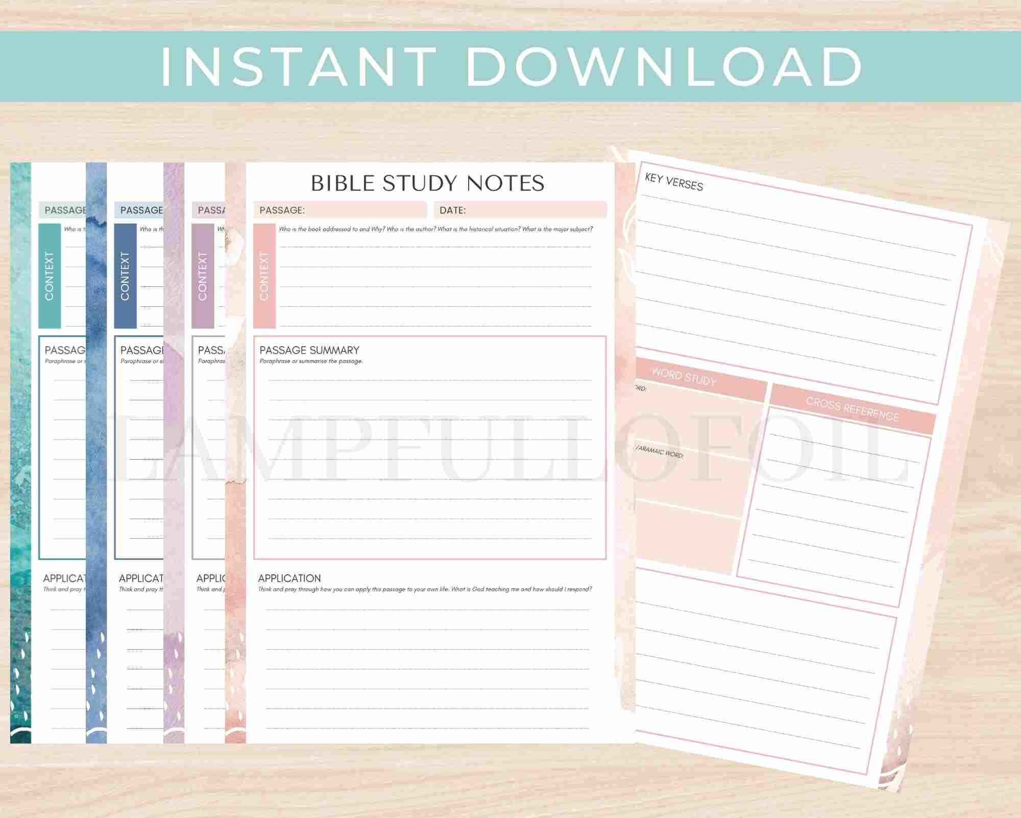 Bible Study Printable, Bible Chapter Summary, INSTANT DOWNLOAD Journal ...