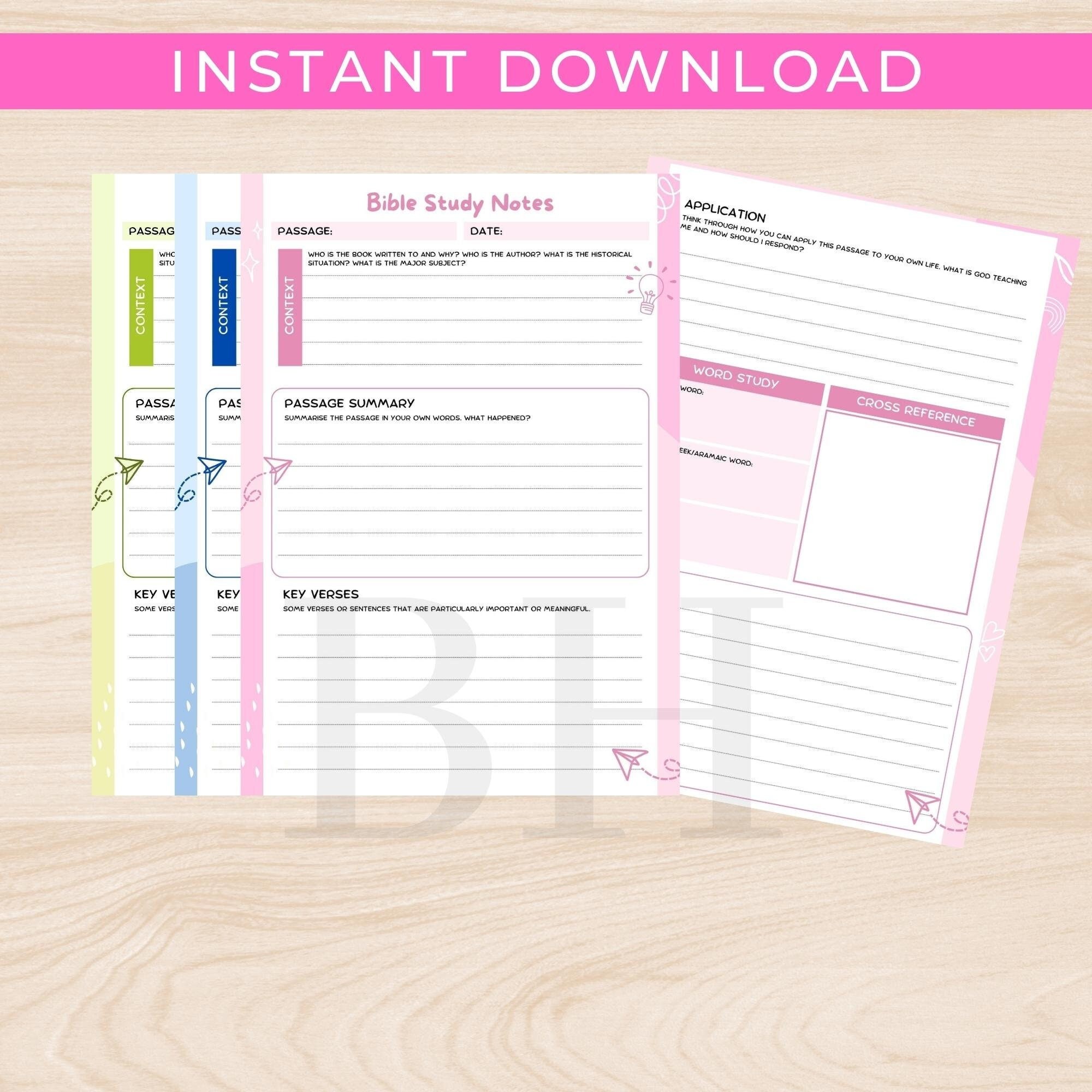 Kids Bible Study Printable, Bible Chapter Summary, INSTANT DOWNLOAD ...