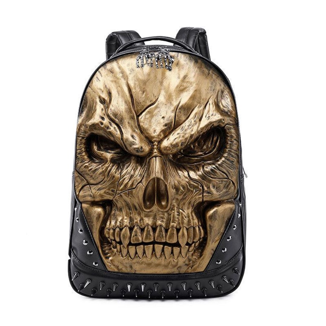 3D Embossed Skull Backpack, Featured Trendy Backpack, Backpack for Men ...