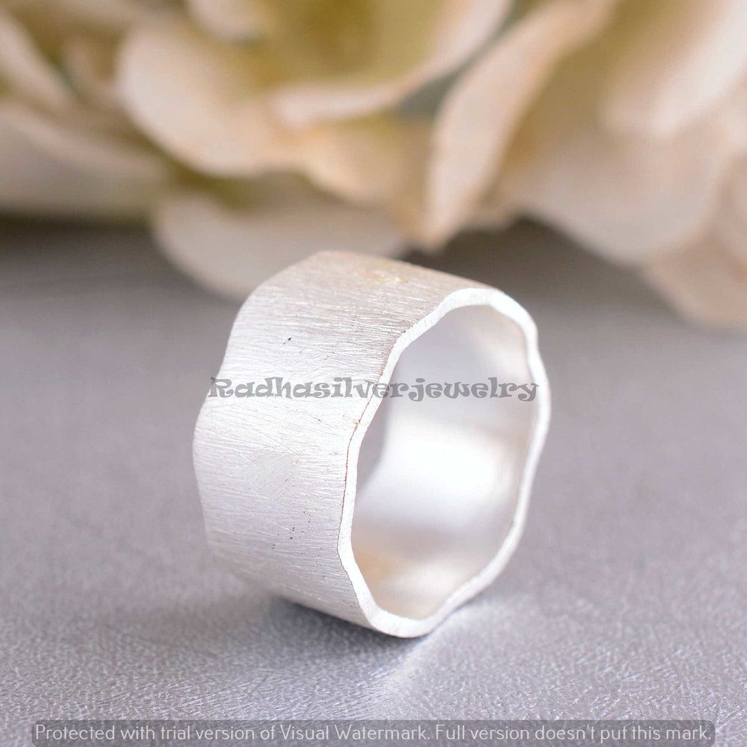 925 Sterling Silver Wide Band Ring, Silver Band Thumb Ring, Handmade Ring, Love Ring, Women Ring ...