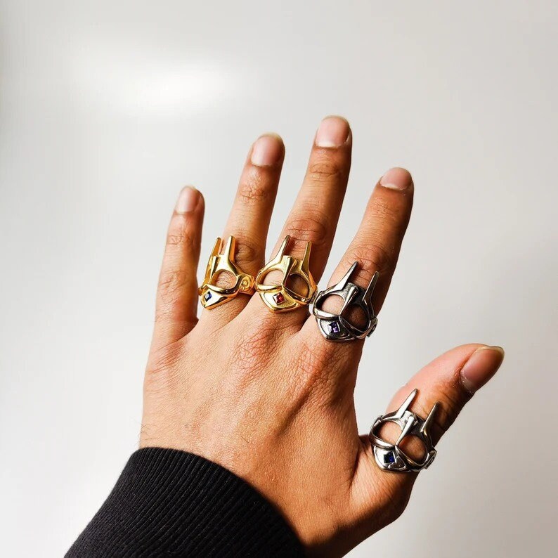 MF DOOM Ring red Stone - Etsy