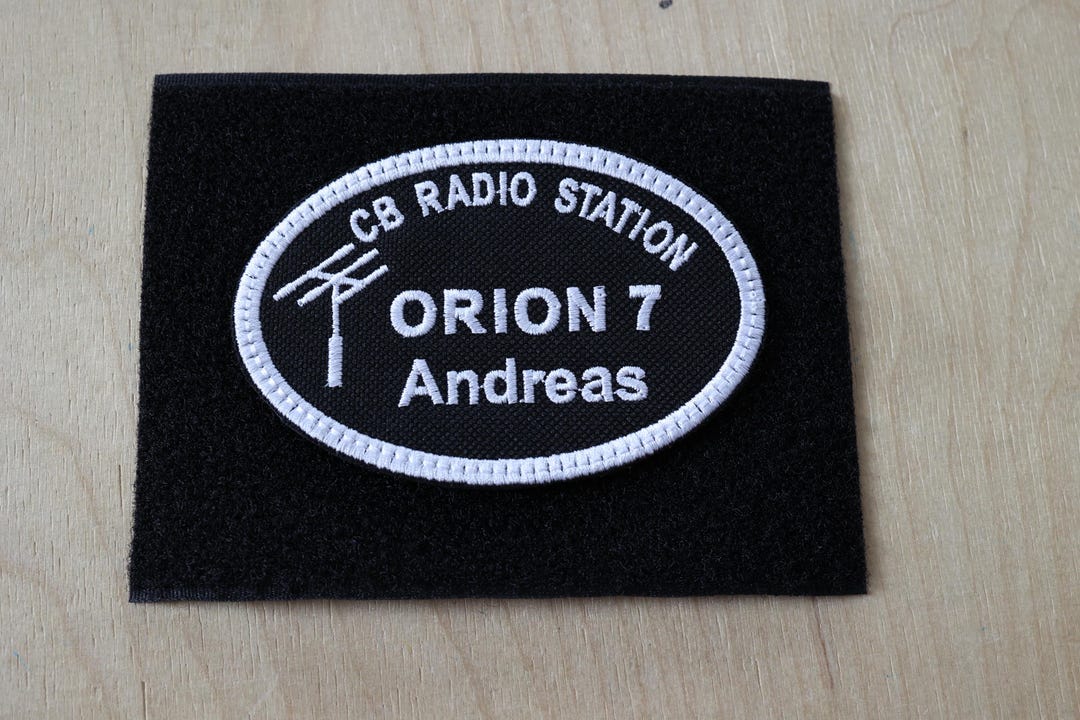 Personalized CB Radio Patch: Embroidered Call Sign, Black & White - Etsy