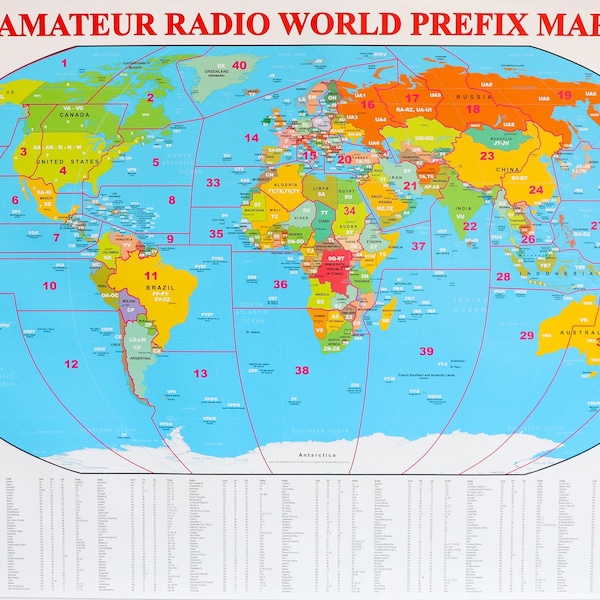 Ham Radio World Map - Etsy
