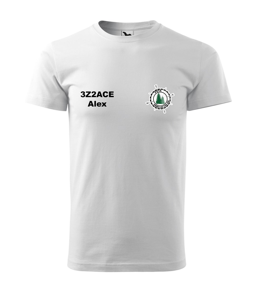 POTA White T-SHIRT With Your Callsign and Name - Personalised With ...
