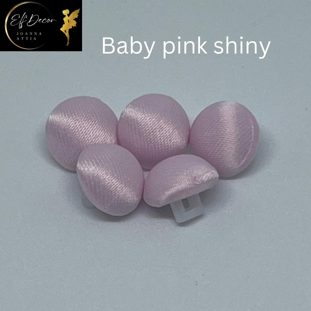 Elfdecor Baby Pink Shiny Satin Covered Mushroom Buttons - Etsy UK