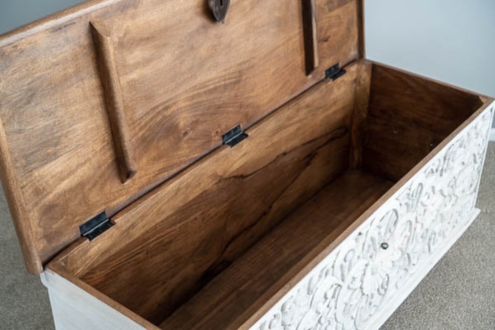 Ashanti Blanket Box Whitewashed - Etsy