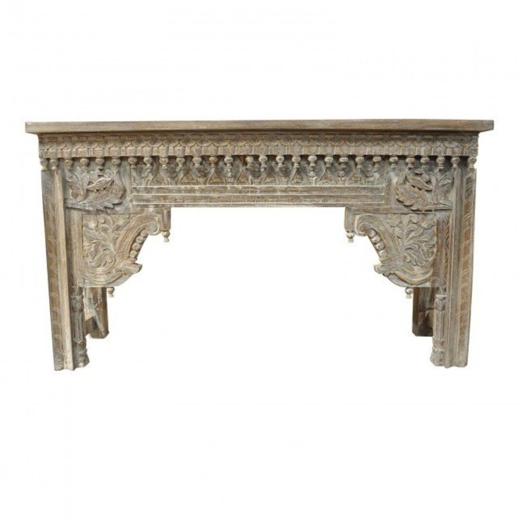 Antique Carved Console Table Whitewash - Etsy