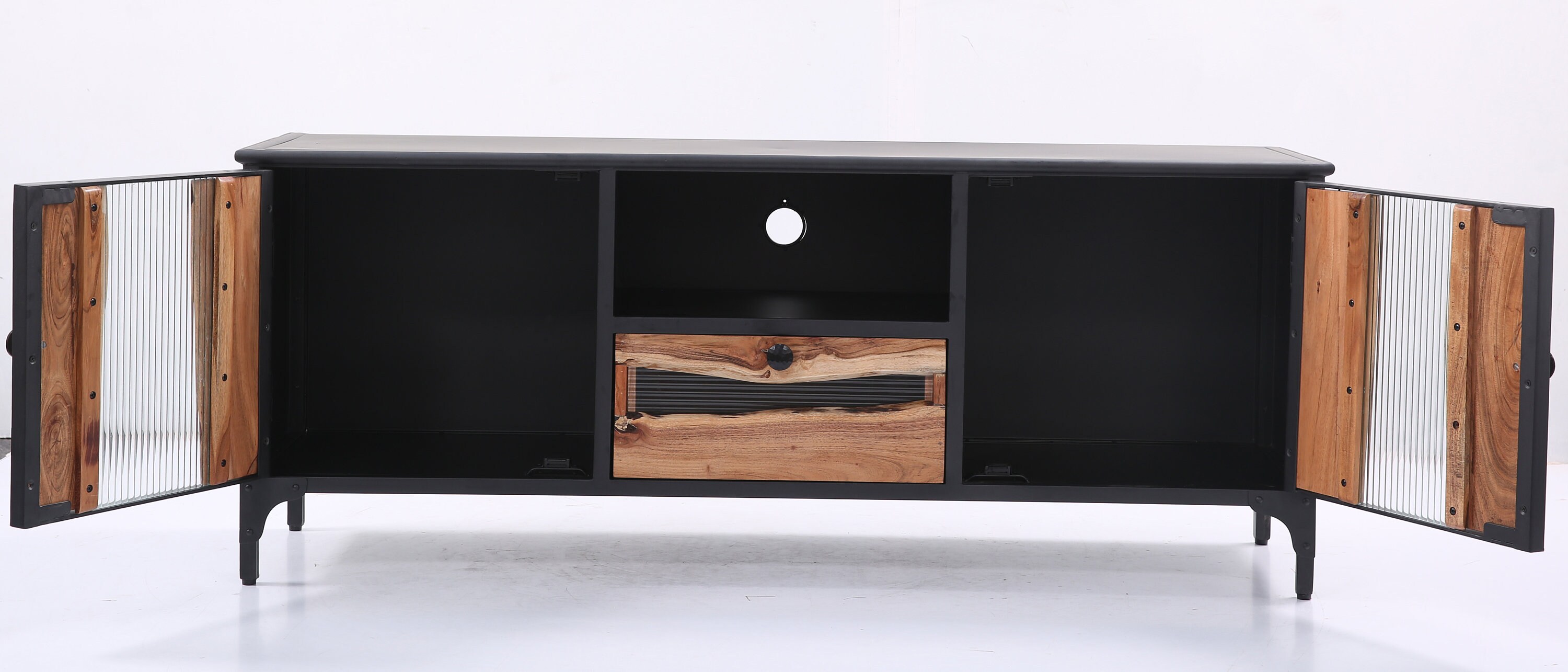 TV Unit With Industrial Live Edge Door - Etsy