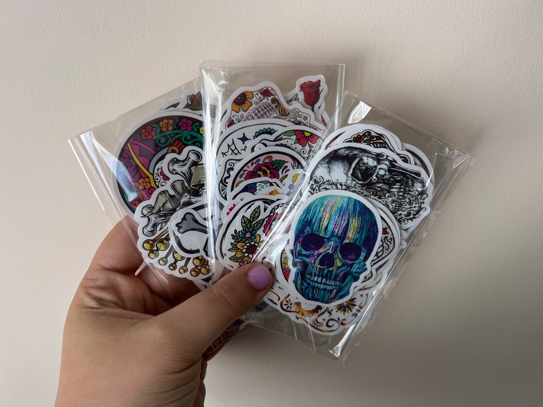 ARTY SKULL Stickers Pack of 20 - Etsy