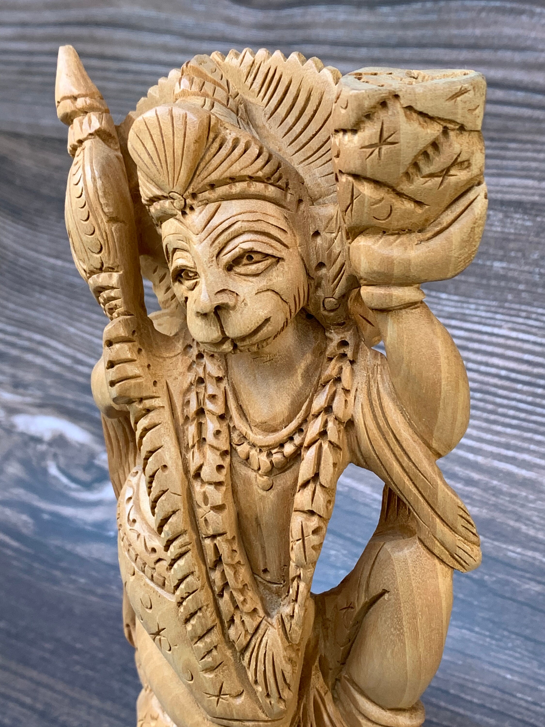Wooden Hanuman 8 Inches Statue Handmade Fine Carved - Etsy