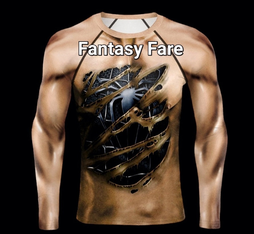 HD Contoured Adult Male Spider Man Torso Chest Muscles Cosplay / Gym ...